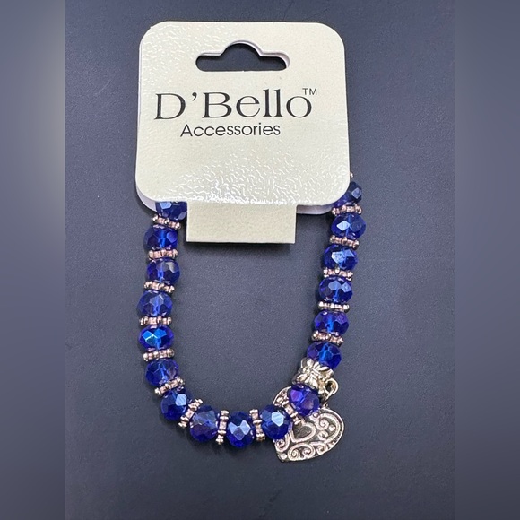 D’Bello | Jewelry | New Dbello Blue Heart Shaped Bracelet | Poshmark